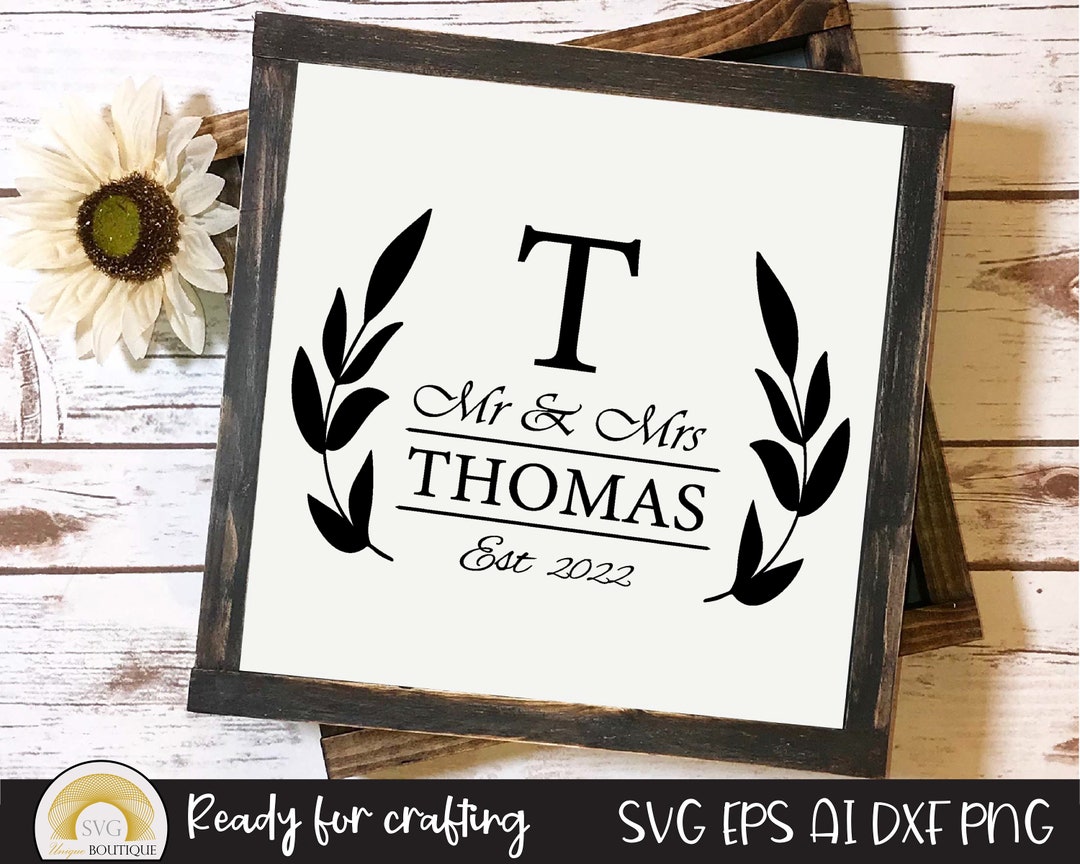 Split Monogram Svg, Wedding Monogram Frame Svg, Mr and Mrs Svg, Svg ...