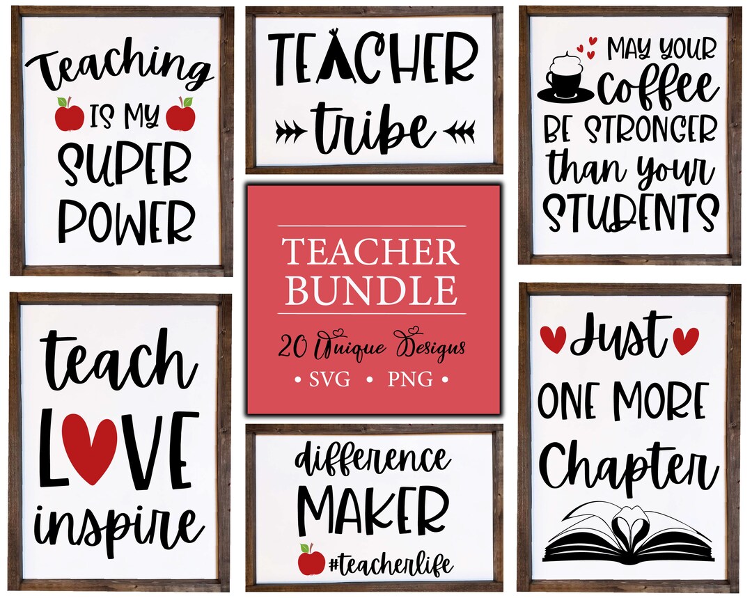Teacher Svg Bundle, Teacher Appreciation, School Svg, Svg Files for ...