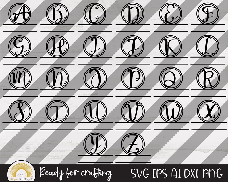 Split Monogram Letters Svg Monogram Frame Alphabet Svg Files - Etsy Canada
