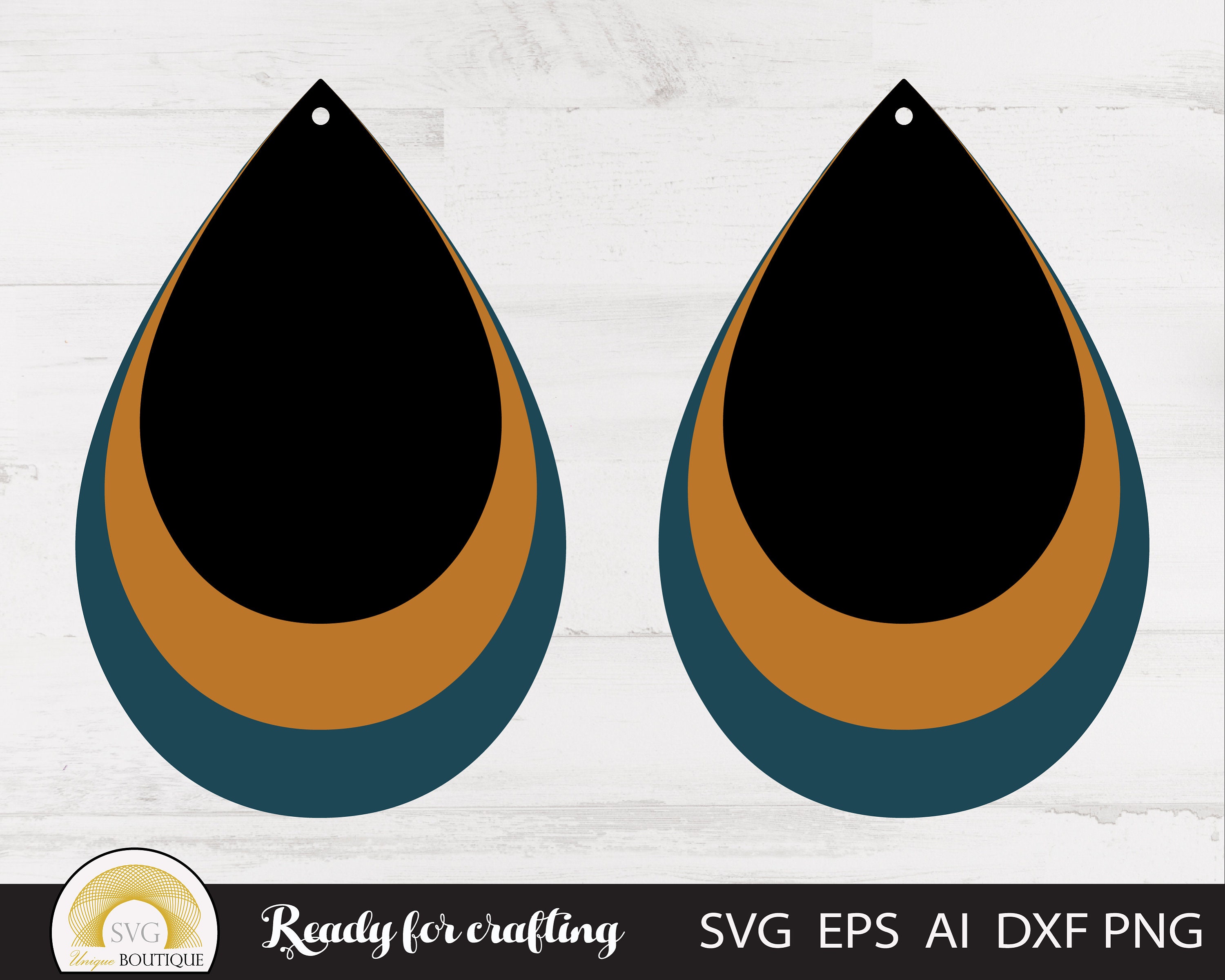 Teardrop Earrings Svg Earring Svg Template for Cricut Faux - Etsy