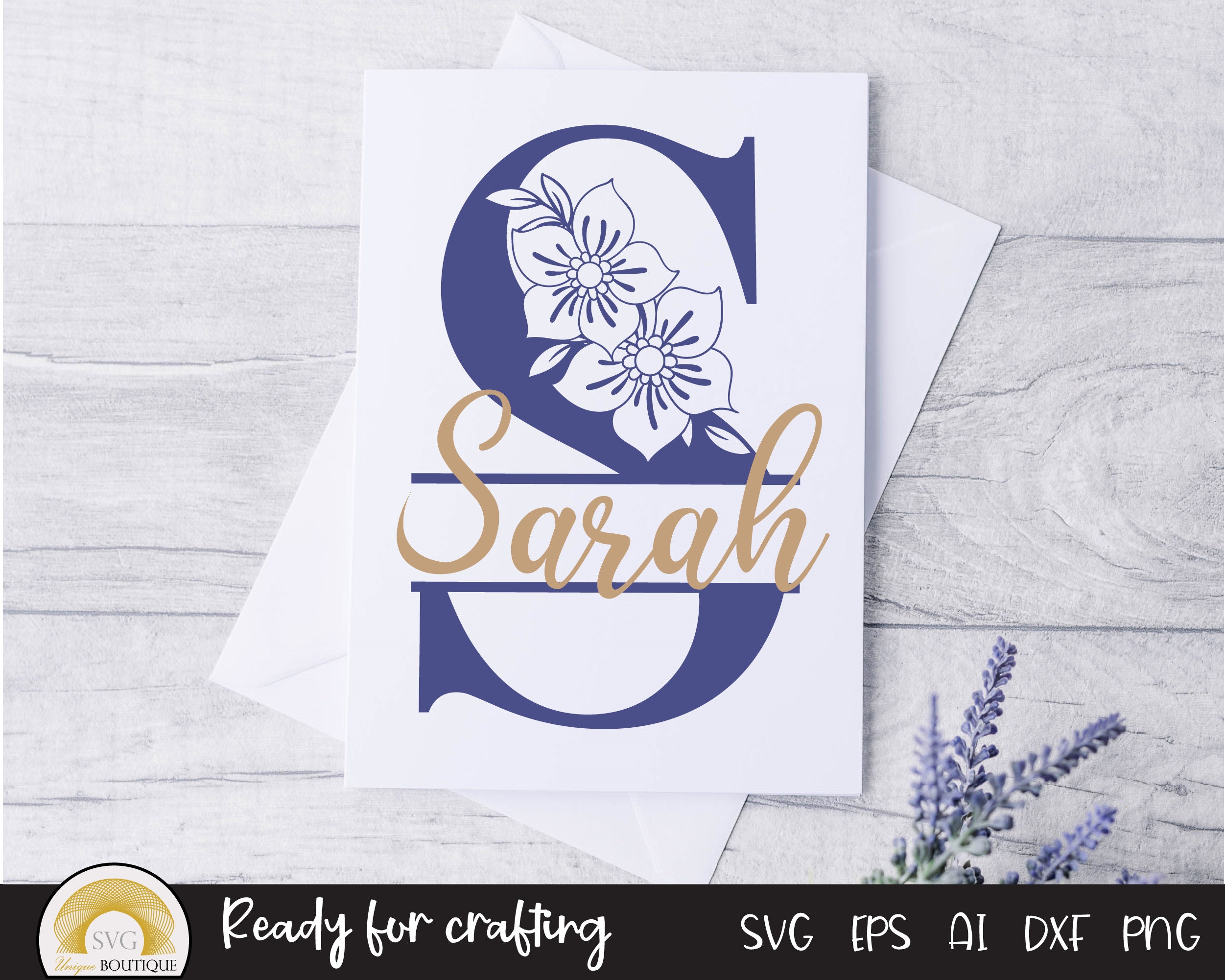 Flourish Split Monogram Letters Svg, Floral Frame Alphabet, Svg Files ...
