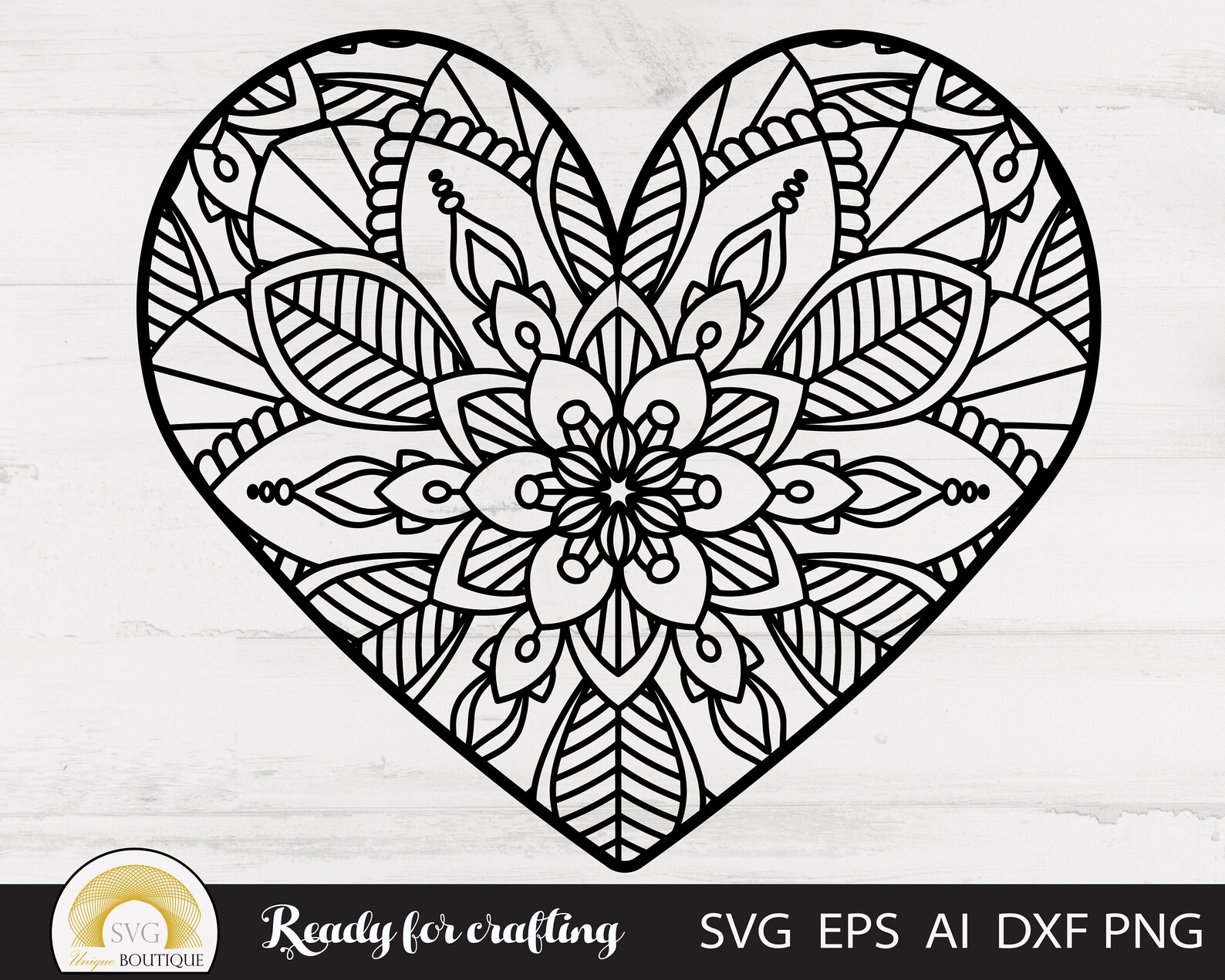 Mandala Svg Heart Svg Love Svg Valentine Svg Svg Files for | Etsy