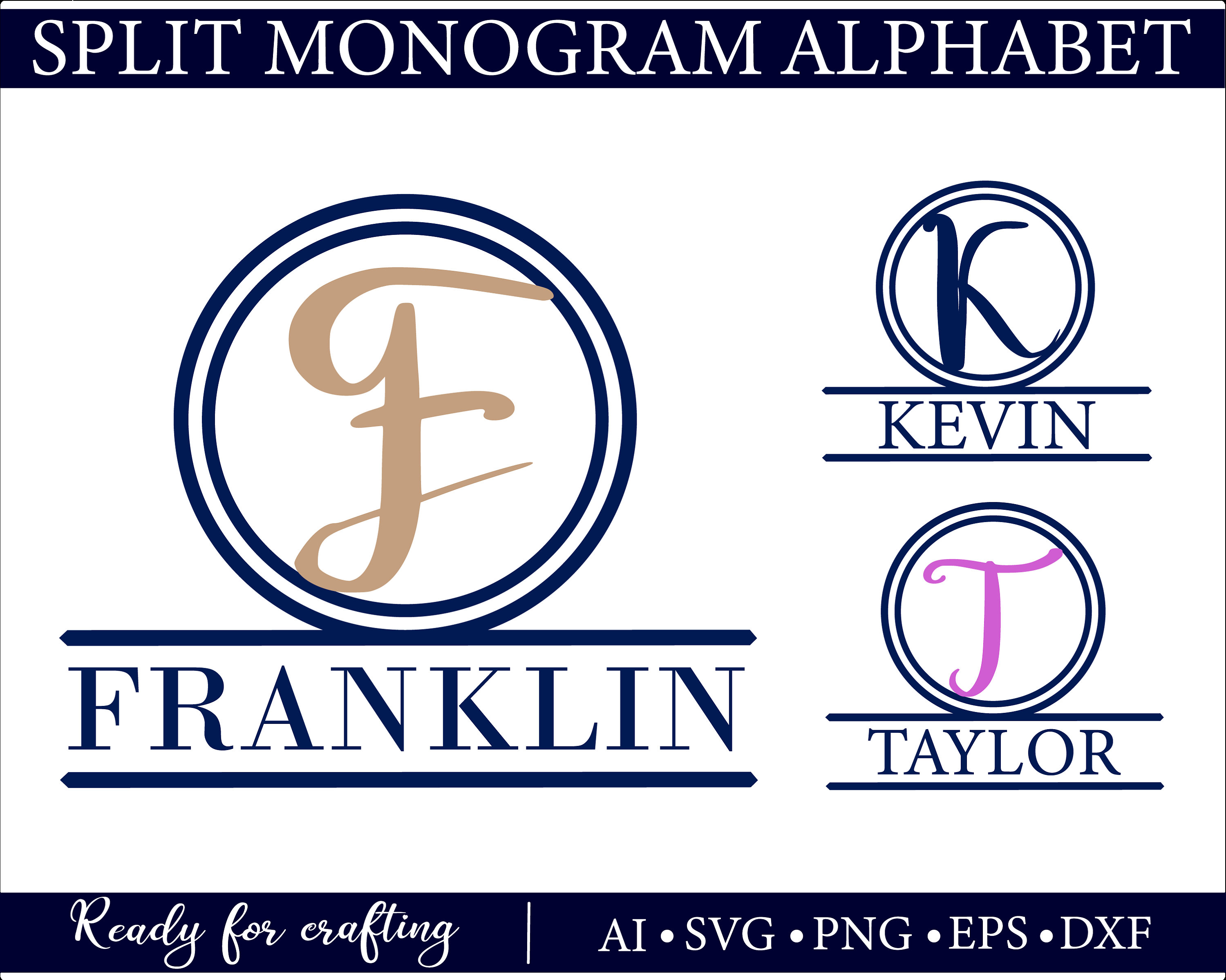 Split Monogram Letters Svg Monogram Frame Alphabet Svg Files - Etsy Canada