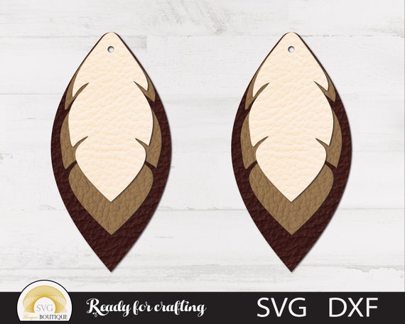 Feather Earring Svg Earring Template Svg Files for Cricut | Etsy