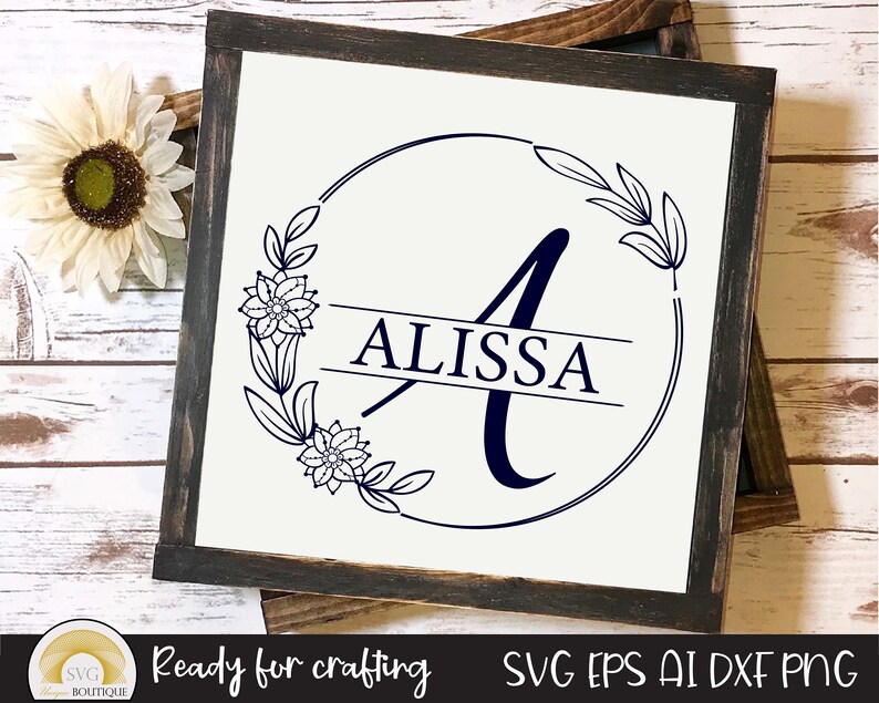Flourish Split Monogram Letters Svg, Monogram Alphabet, Svg Files for ...