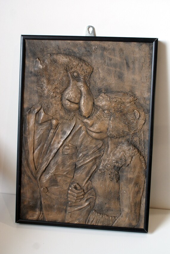 Relief of a monkey Janusz & Grażyna typical pole meme | Etsy