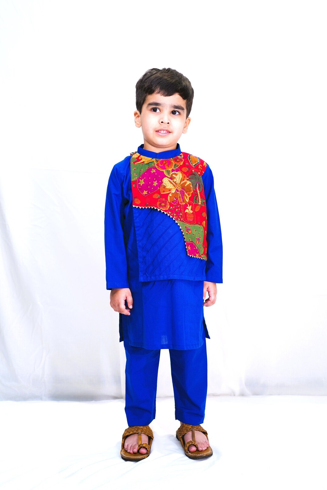 Boys Ready to Wear Pure Cotton Electric Blue Ethnic Kurta Pajama - Etsy