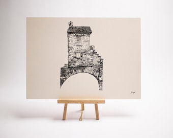 The Bridge House, Ambleside Print | Lake District Watercolour Painting ...