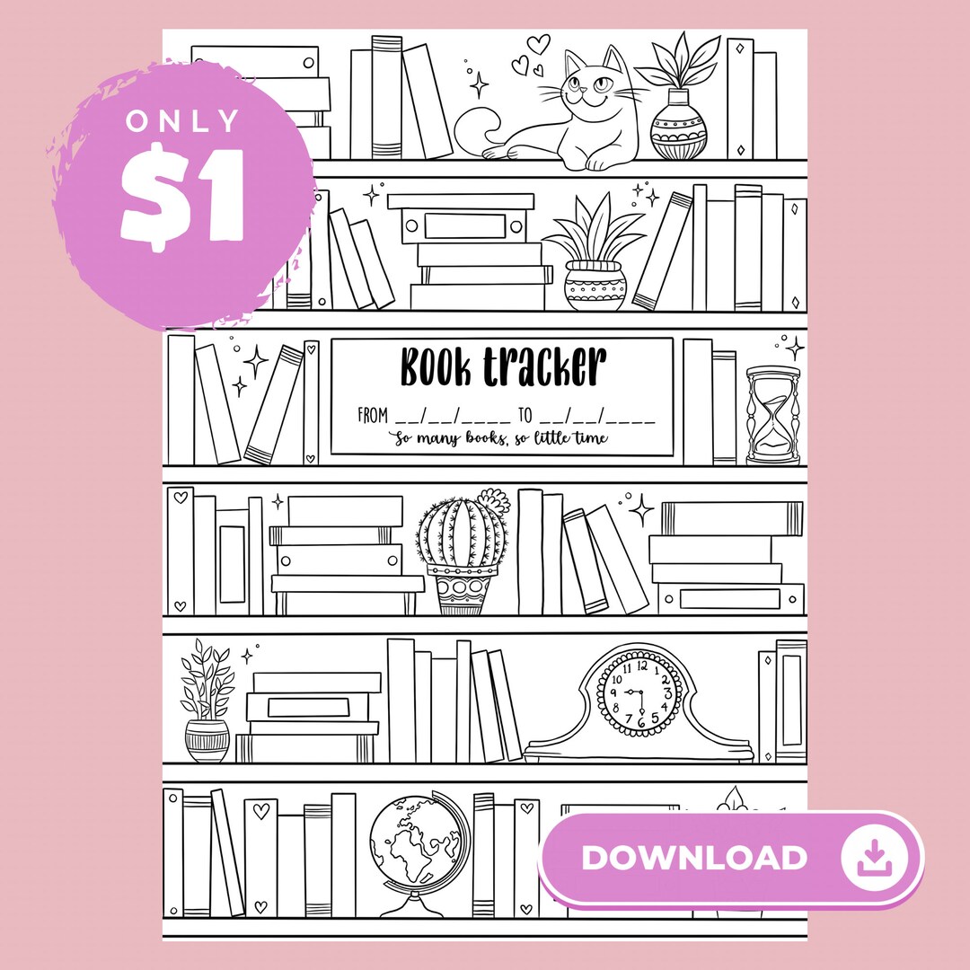 Colour Your Own Book Tracker for Bullet Journal Downloadable Bullet ...