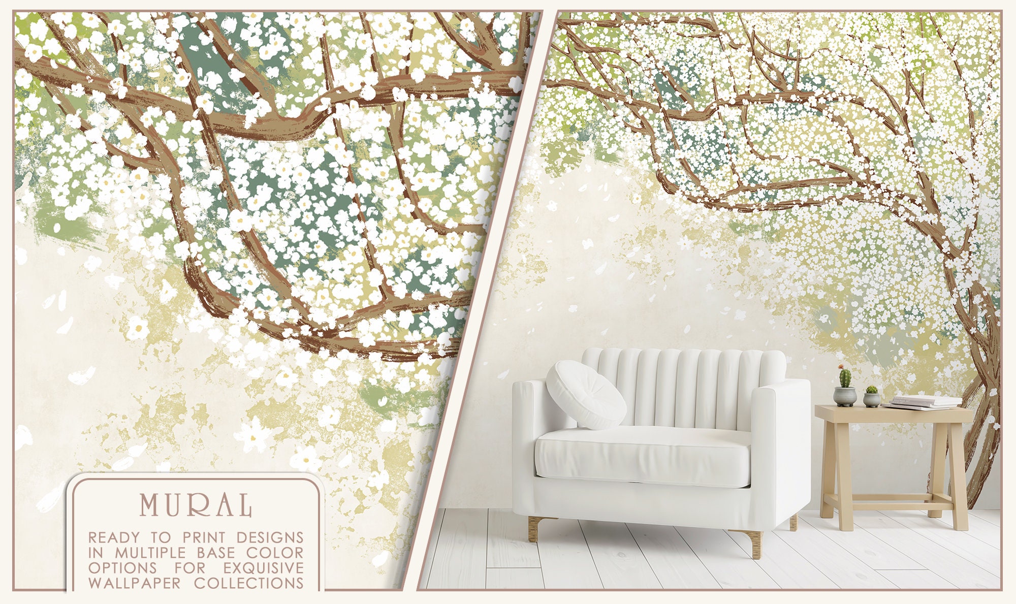 Set of Digital Designs Blooming Sakura Tree. - Etsy
