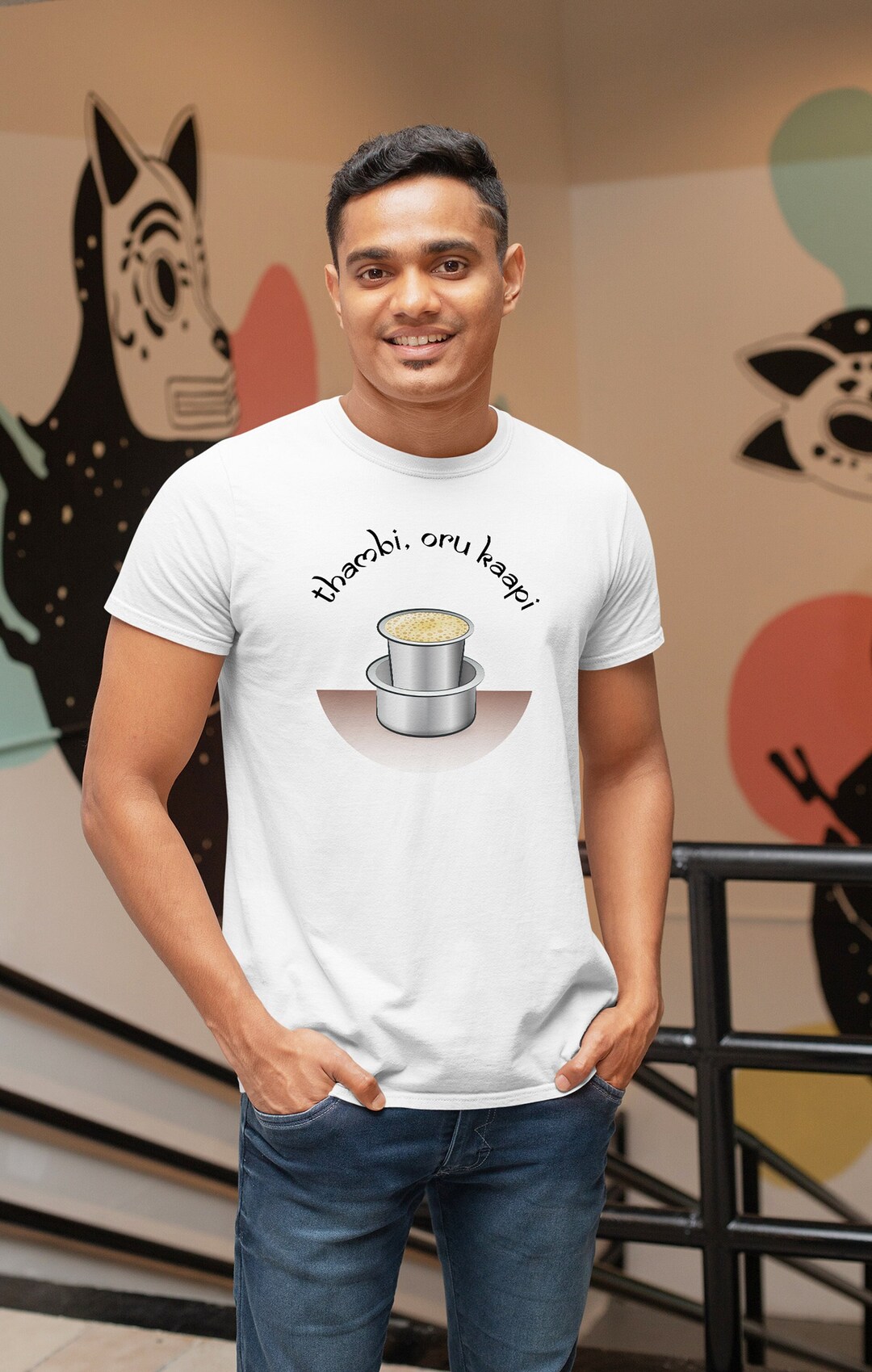 Thambi Oru Kaapi South Indian Coffee Memory Nostalgic Art Tee India ...