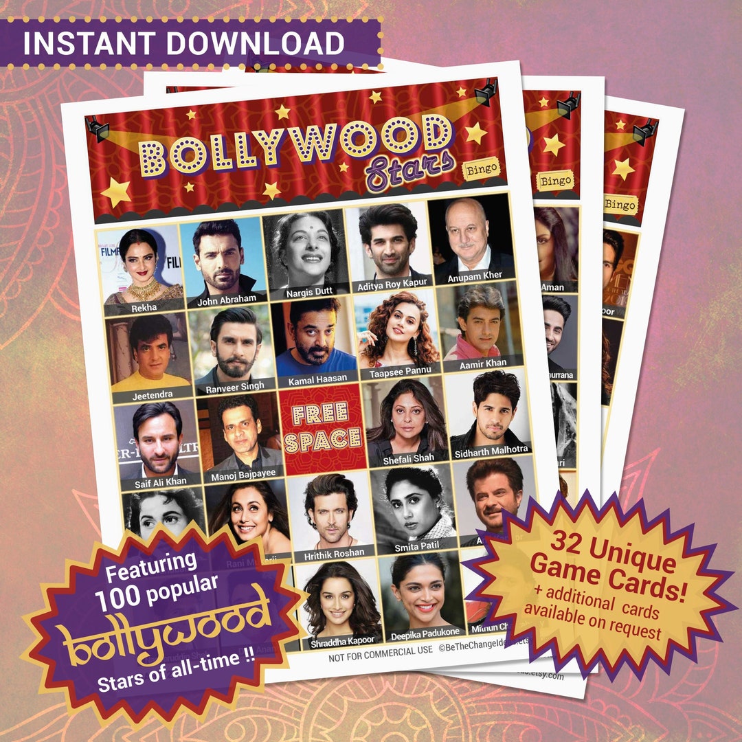 Bollywood Stars Bingo Game | Indian Actress Actors Celebrities Hindi ...