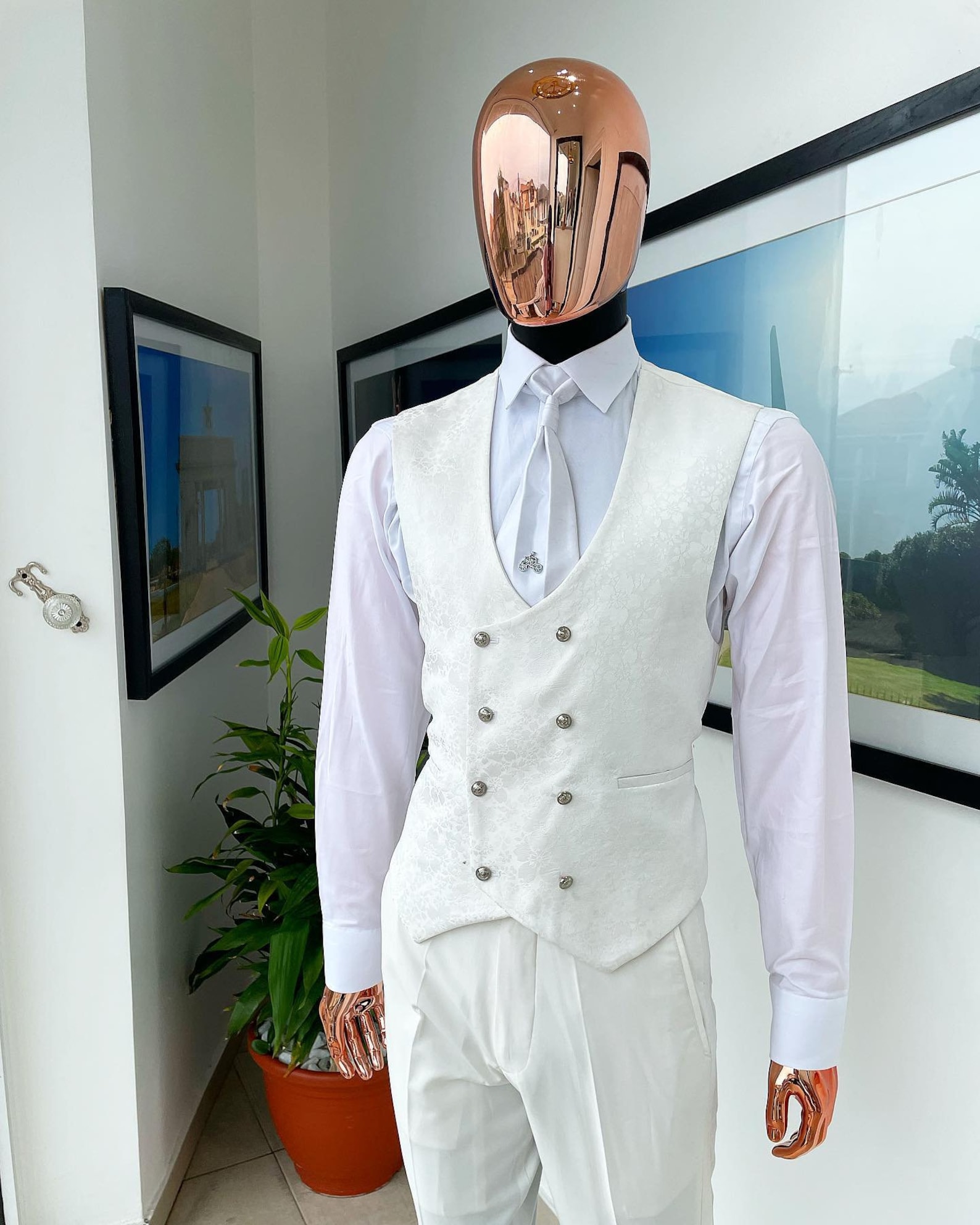 A stratosphere Ivory White Dispersed Pattern Jacquard Suit - Etsy