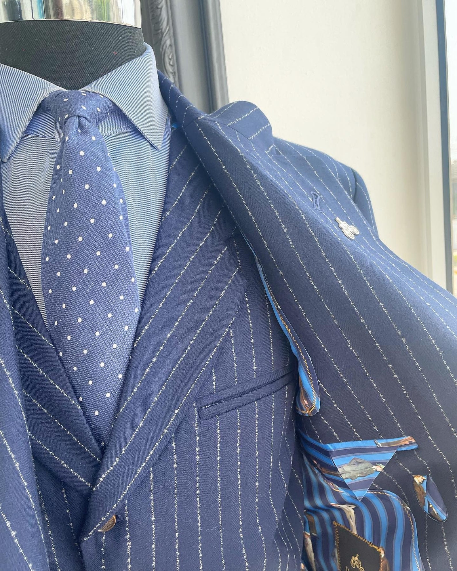 An ibiza Navy Blue, Wrap Suit With Snap Buttons Detailing & Pant ...