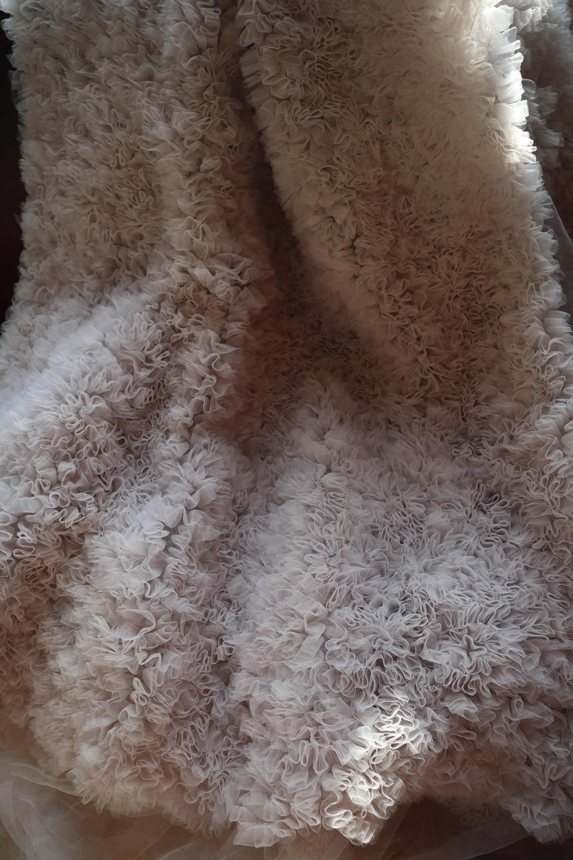 3D Green Ruffled Lace Fabric by the Yard Tulle Pleated Rose - Etsy