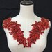 Exquisite Red Rhinestone Applique Crystal Beaded Lace - Etsy