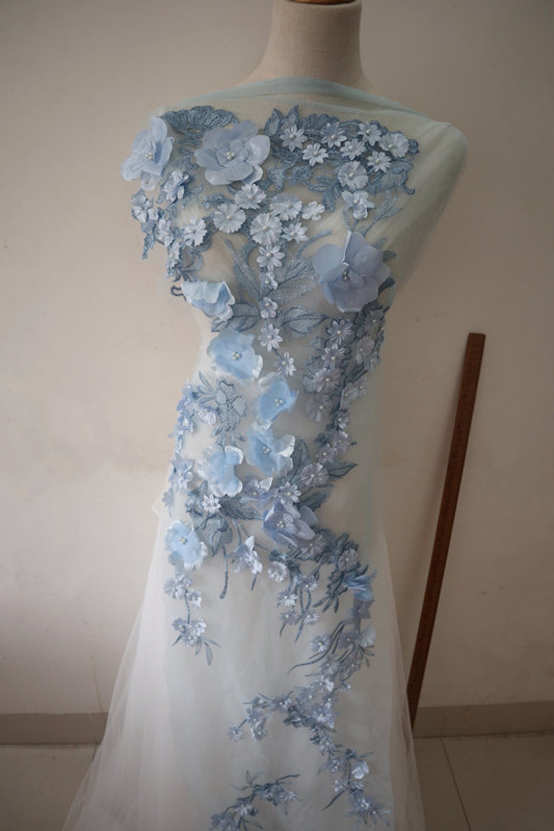 Light Blue 3D Applique, 3d Flowers Lace Applique for Lyrical Dance ...