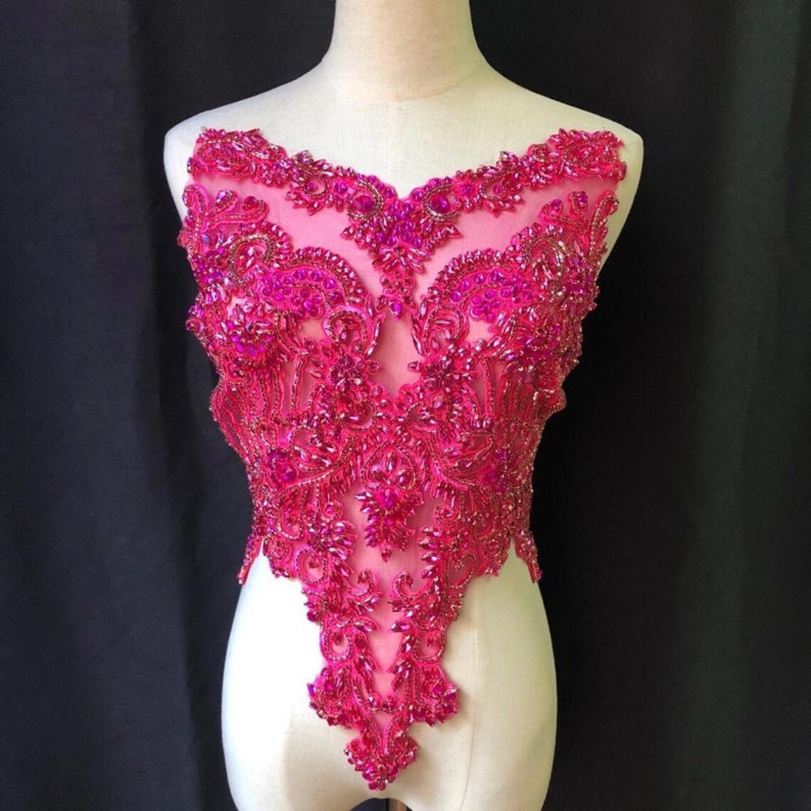 Royal Blue Large Bodice Rhinestone Applique Front Bodice | Etsy