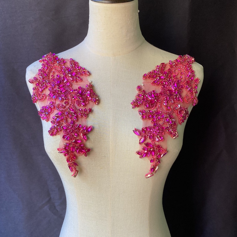 Royal Blue Rhinestone Applique Blue Encrusted Crystal Beaded - Etsy