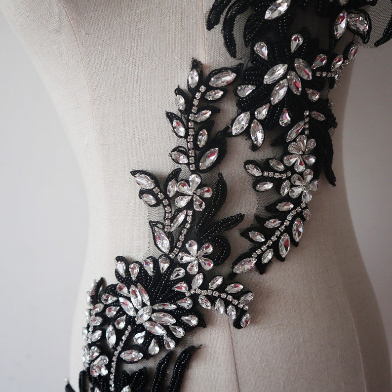 Deluxe Red Rhinestone Applique Pairs Crystal Beaded Motif - Etsy