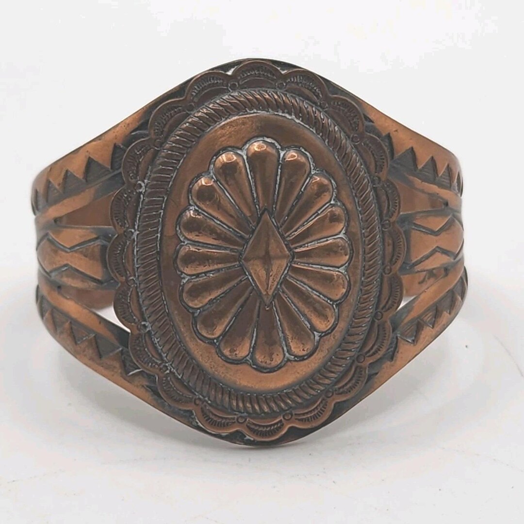 Vintage Bell Trading Post Navajo Conch Southwest Native Boho Copper ...