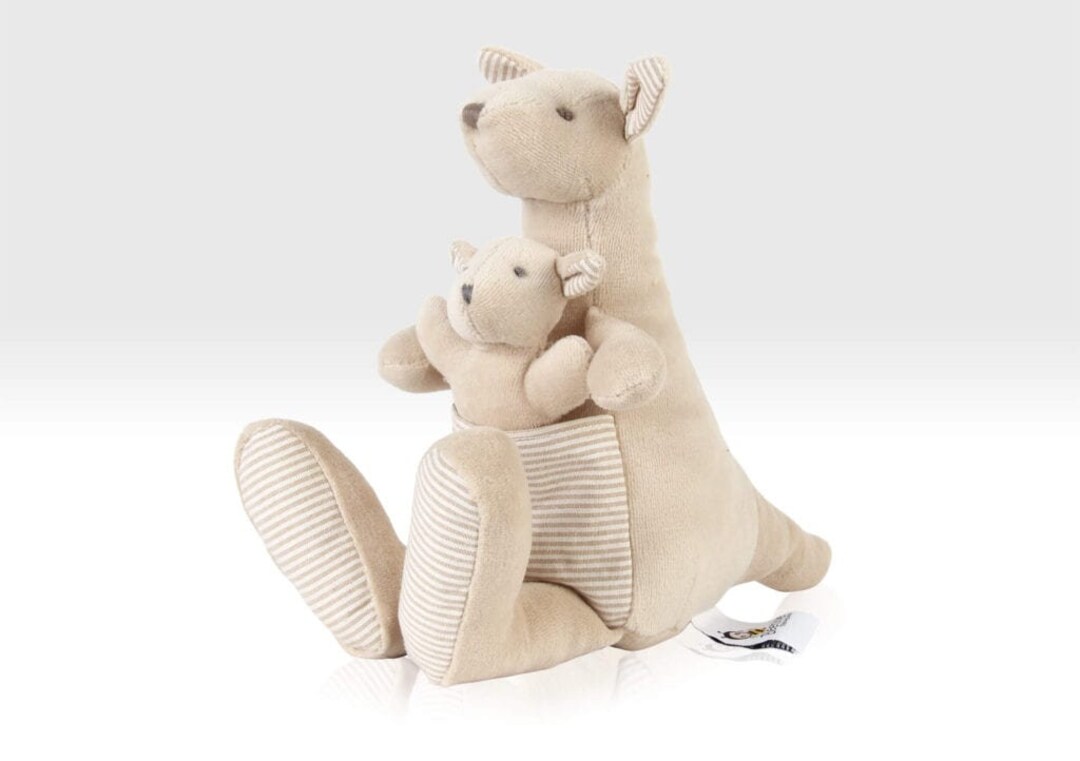 Kangaroo Soft Toy . Cuddly Plush Animal With Baby Joey . Brown - Etsy