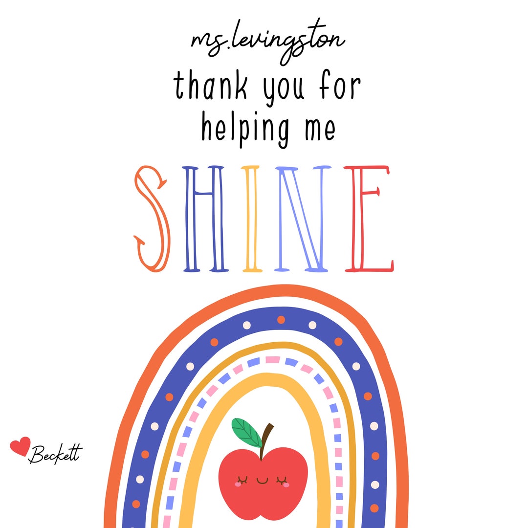 Customizable Teacher Appreciation Card, 1x1, DIGITAL DOWNLOAD - Etsy