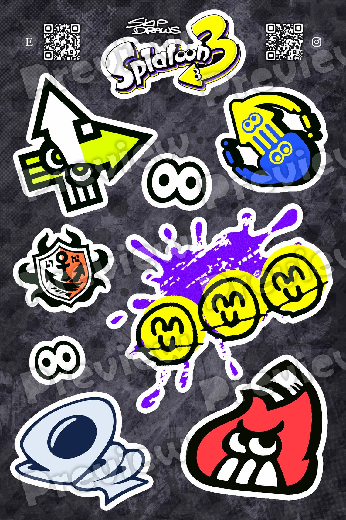 SPLATOON 3 A5 High-quality Gloss Sticker Sheet - Etsy
