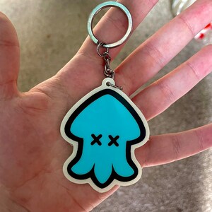 Glowing Acrylic SPLATOON Inspired "splatted Squid" Keychain - Etsy