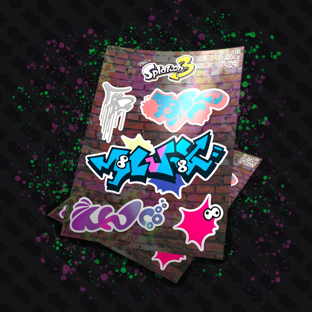 PREORDER Splatoon 3 Graffiti High-quality Gloss Sticker Sheet, A5 Size ...