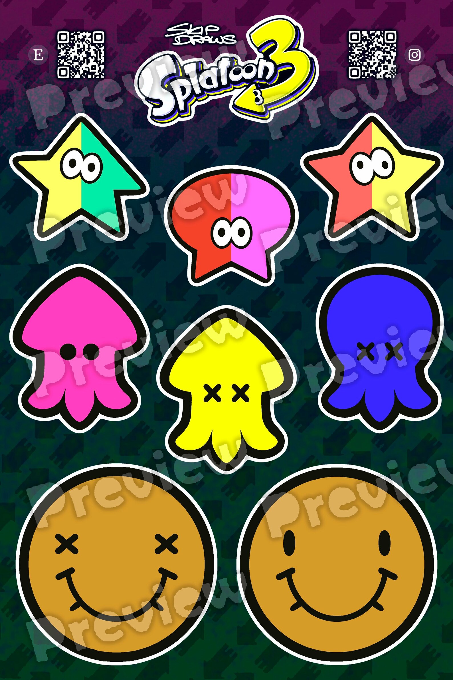 SPLATOON 3 A5 Vinyl Sticker Sheet - Etsy