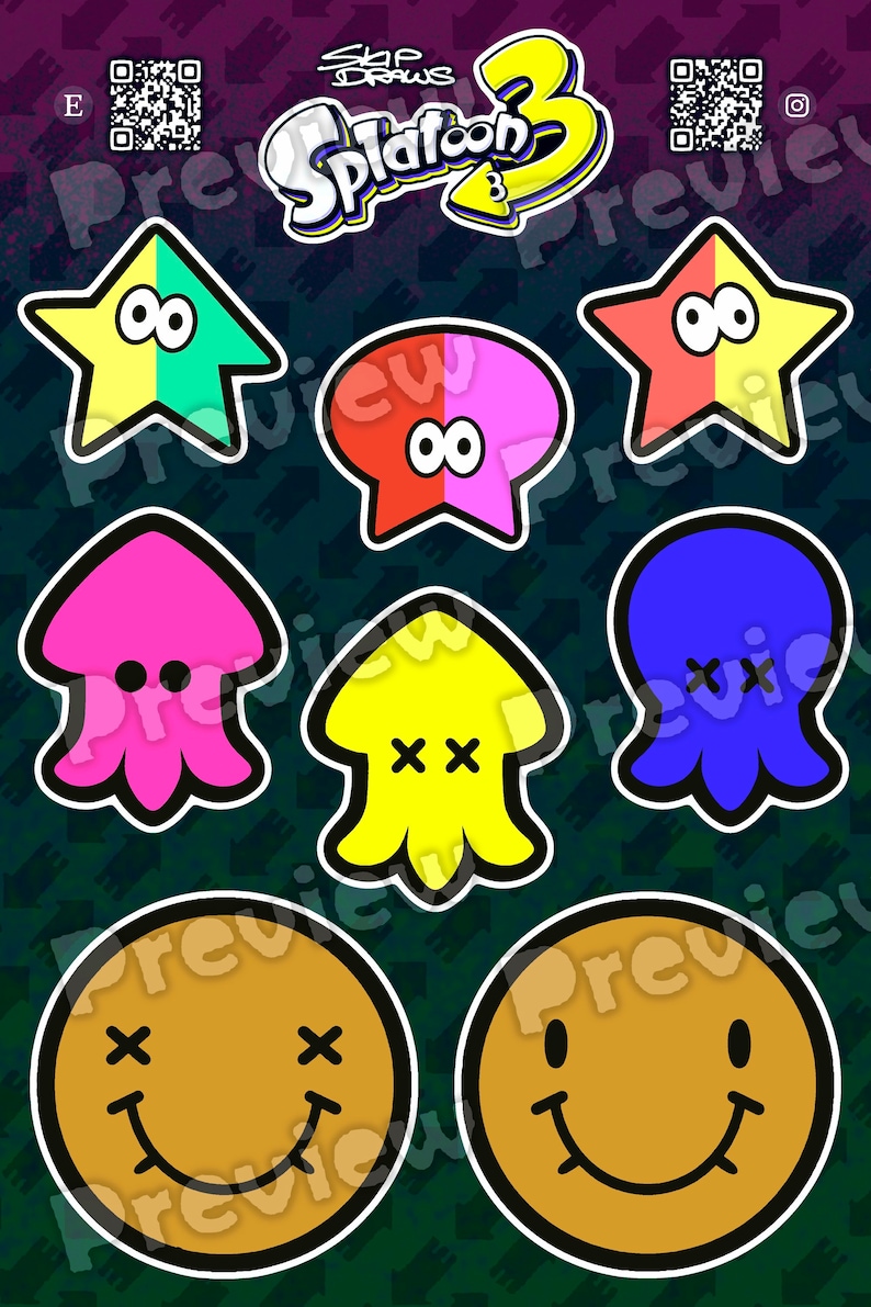 SPLATOON 3 A5 Vinyl Sticker Sheet - Etsy