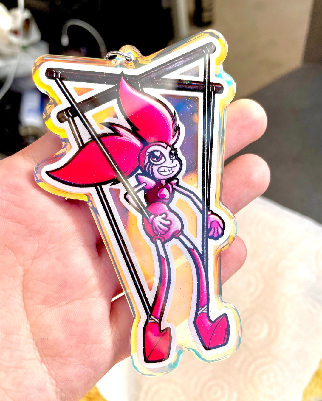 Steven Universe SPINEL Large Glitter Epoxy Holographic Acrylic Charm - Etsy