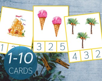 Winter Count Clip Cards Montessori Math Printable - Etsy