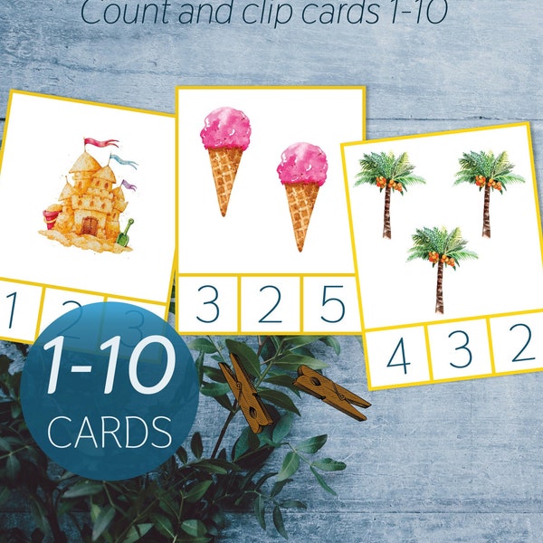 Count and Clip Cards - Etsy