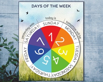 Days of the Week Wheel, Learn the Days of the Week, Printable Busy ...