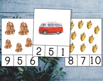 Dinosaur Count and Clip Cards 1-10. Preschool Montessori Math - Etsy