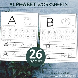 Alphabet Worksheets. Letter Tracing, Dab the Letter, Phonics Coloring ...