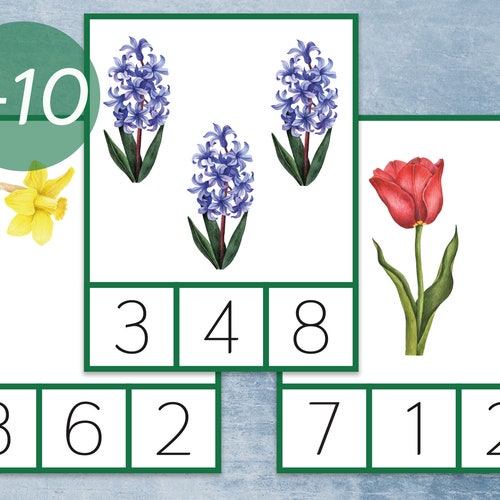 Flower Preschool Printable Count and Clip Cards 1-10. - Etsy