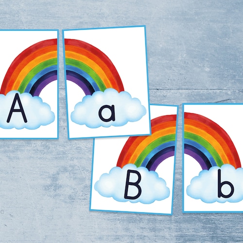 Rainbow Letter Matching Printable Puzzles. Montessori Spring - Etsy