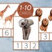 Africa animal printable count and clip cards 1-10. Preschool | Etsy