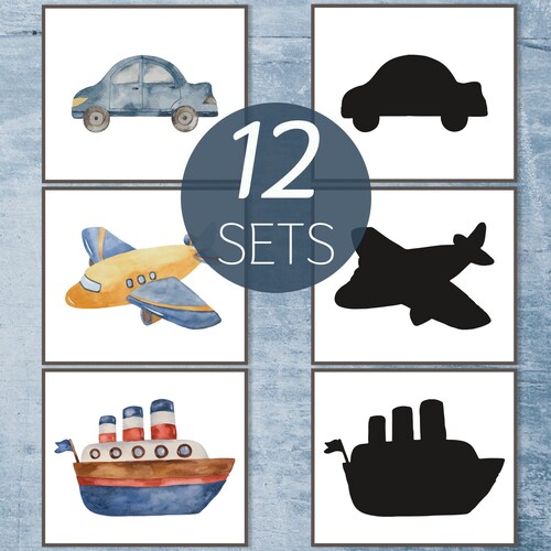 Farm Animal Shadow Matching Cards. Toddler Montessori - Etsy