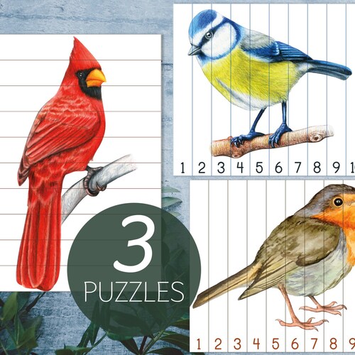 Bird Preschool Printable Number Sequence Puzzles 1-10. | Etsy