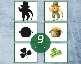 Earth Day shadow matching cards. Montessori preschool | Etsy