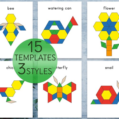 Spring Pattern Blocks Templates. Spring Printable Preschool - Etsy