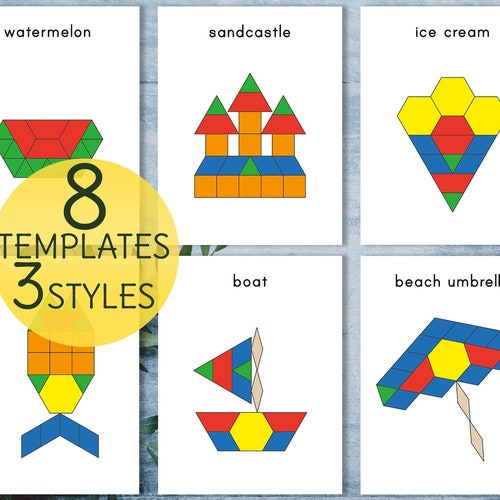 Spring Pattern Blocks Templates. Spring Printable Preschool - Etsy