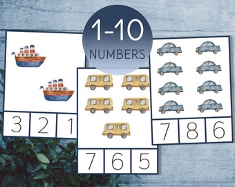 Addition Printable Clip Cards. Preschool Math Worksheets. - Etsy