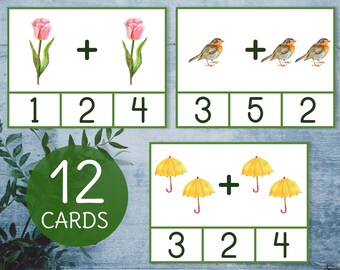 Montessori Winter Printable Addition Clip Cards. Preschool and | Etsy