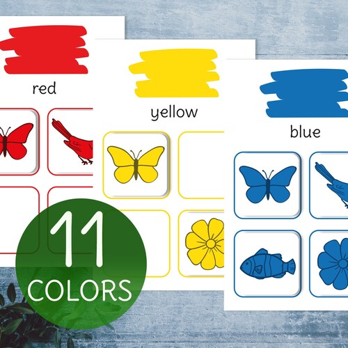 Color Matching Printable. Toddler Sorting Activity. Preschool - Etsy