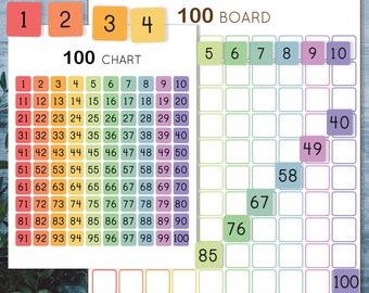 Kids Montessori math printable. Hundreds chart and printable hundred ...